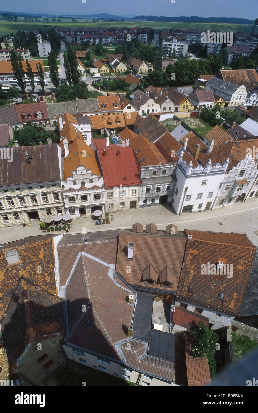 Czech republic Slavonice city-overview city houses residences citizen ...