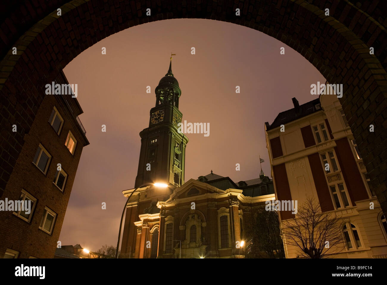 Clock tower viewed from archway, Germany Stock Photo - Alamy