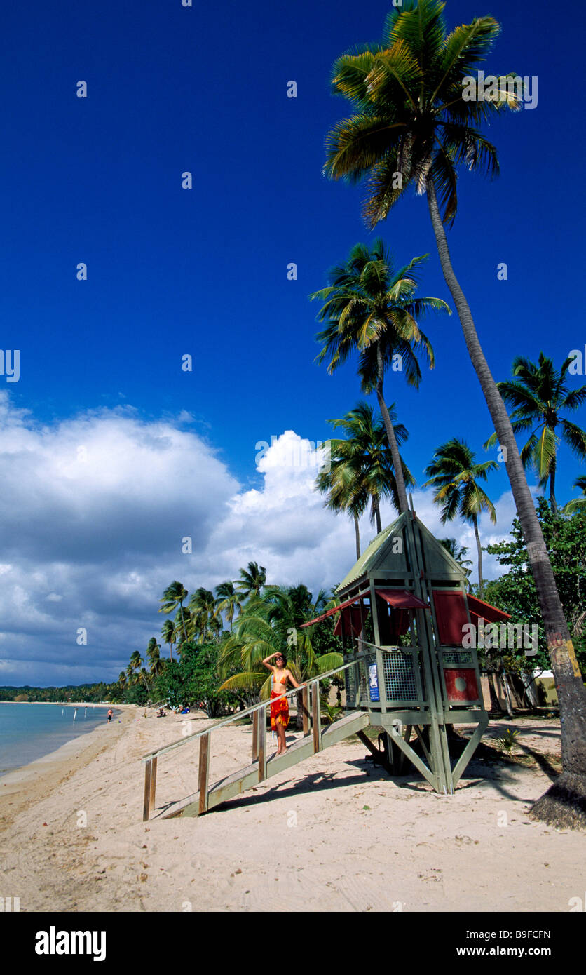Woman standing on beach, Boqueron Beach, Puerto Rico Stock Photo - Alamy
