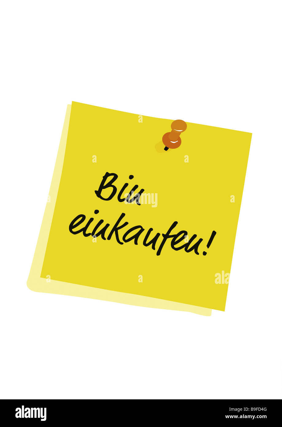 Illustration Post-it note I'm shopping! advice information message ...