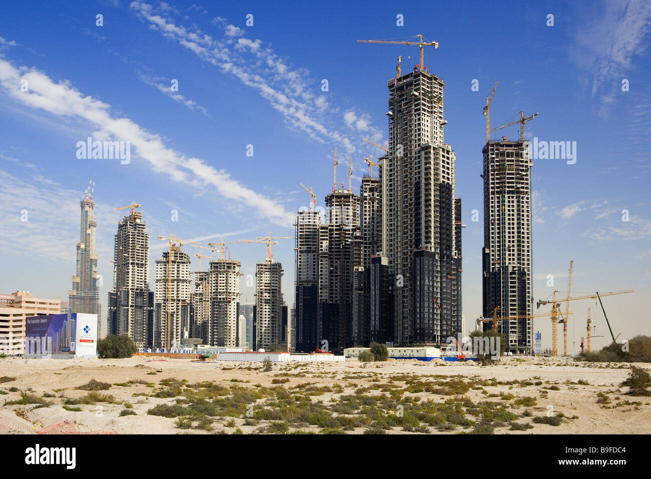 United Arabic emirates Dubai Dubai business Bay big-building site high ...