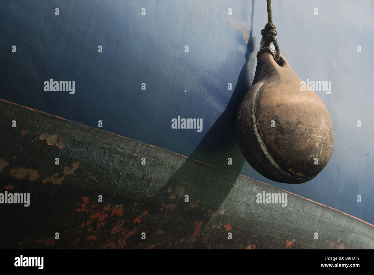 Hull of a blue boat on a sunny day Stock Photo - Alamy