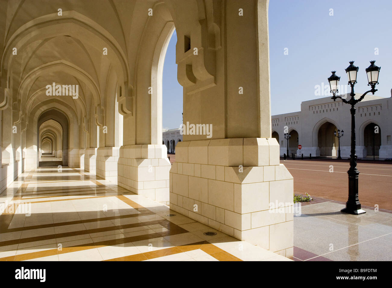 Oman Muscat Al Alam Palace arcade detail sultanate government-palace ...