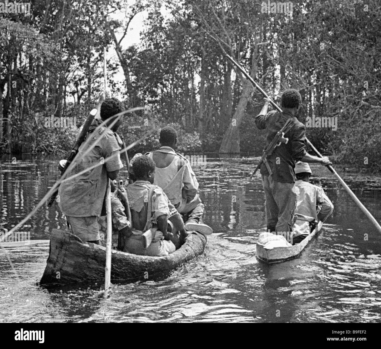 Angola liberation fighters returning to base after a successful ...