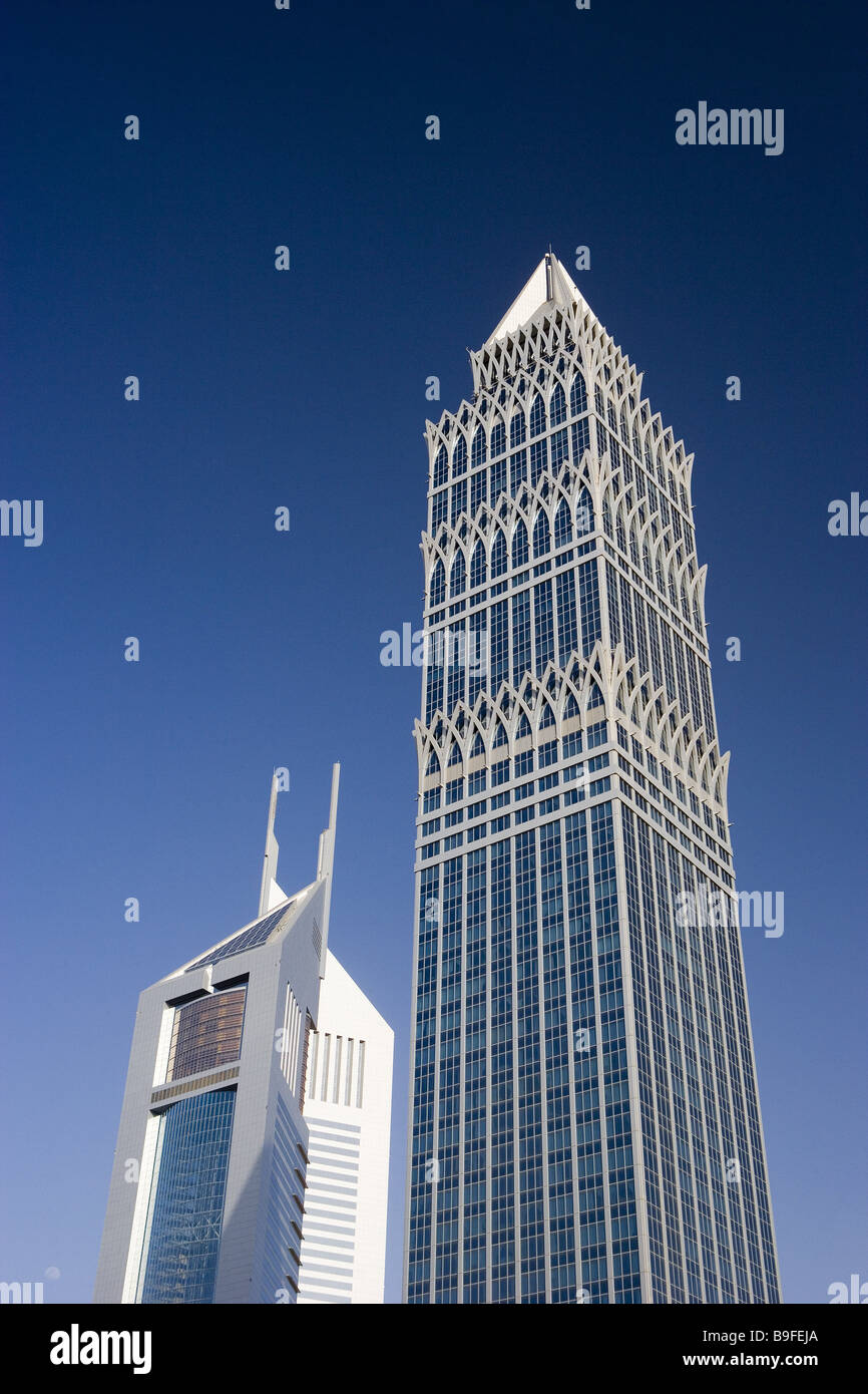 United Arabic emirates Dubai Sheikh Zayed Road high-rises detail series ...