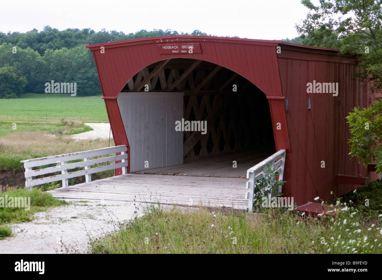 Hogback covered bridge Madison County Iowa USA Stock Photo - Alamy