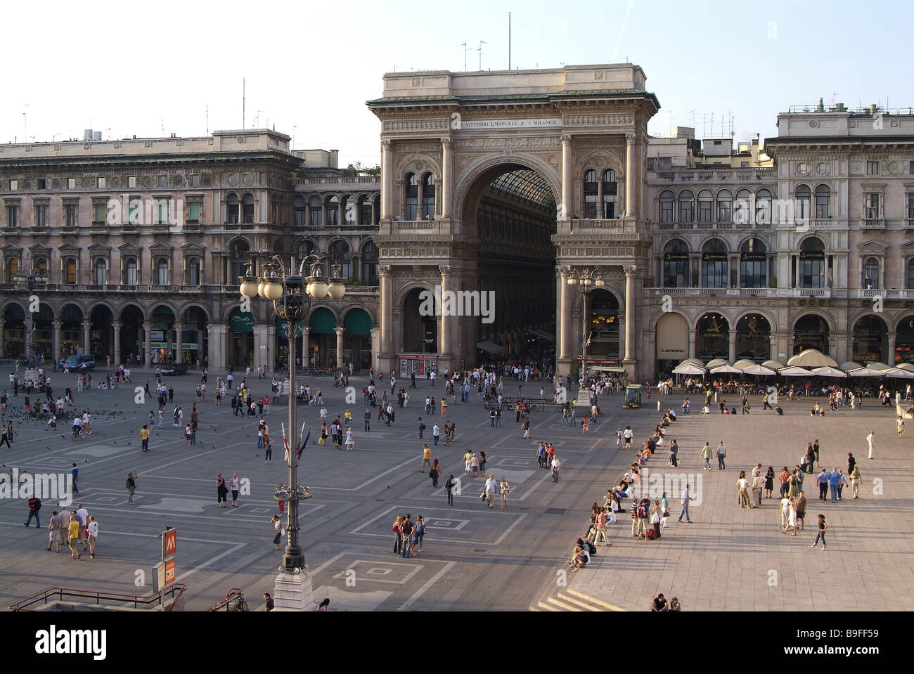 Italy Milan piazza Del Duomo Galleria Vittorio Emanuele II. Entrance ...
