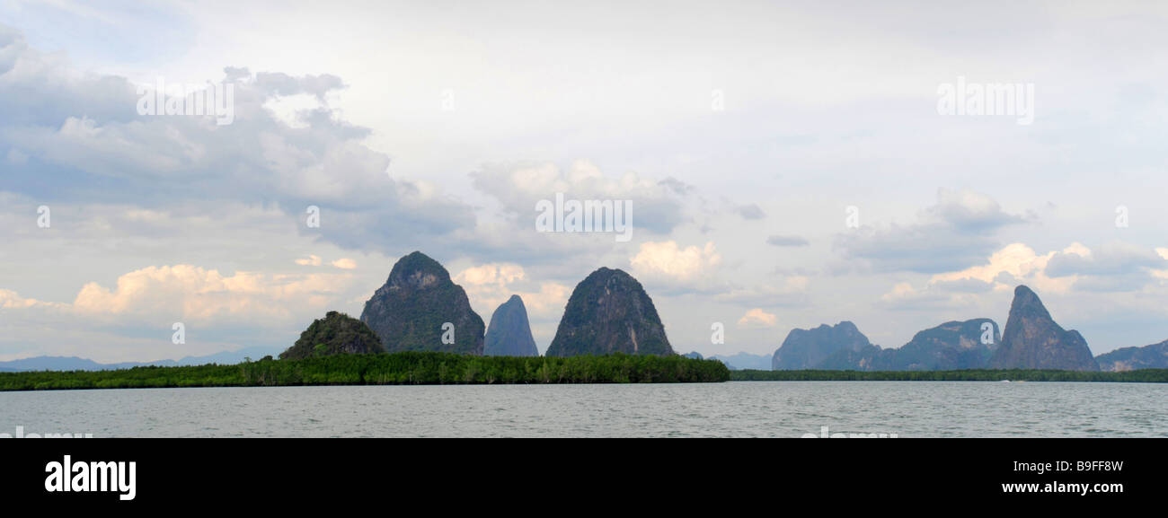 Mountains and large rock structures off Phuket Thailand Stock Photo - Alamy