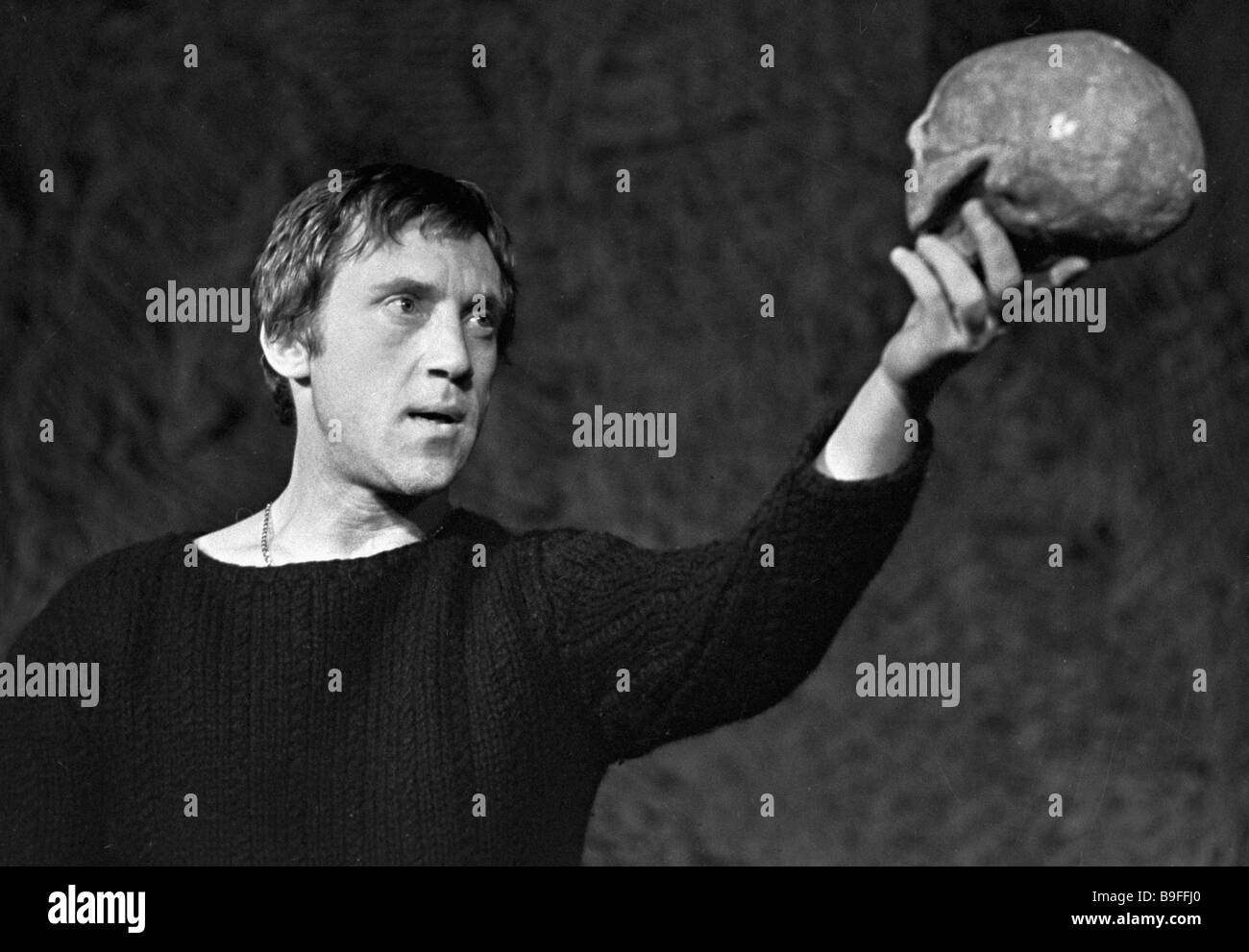 Actor Vladimir Vysotsky as Hamlet in theatrical staging of William ...