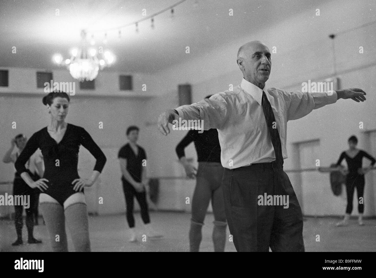 Ballet master Asaf Messerer right and ballerina Maya Plisetskaya left ...