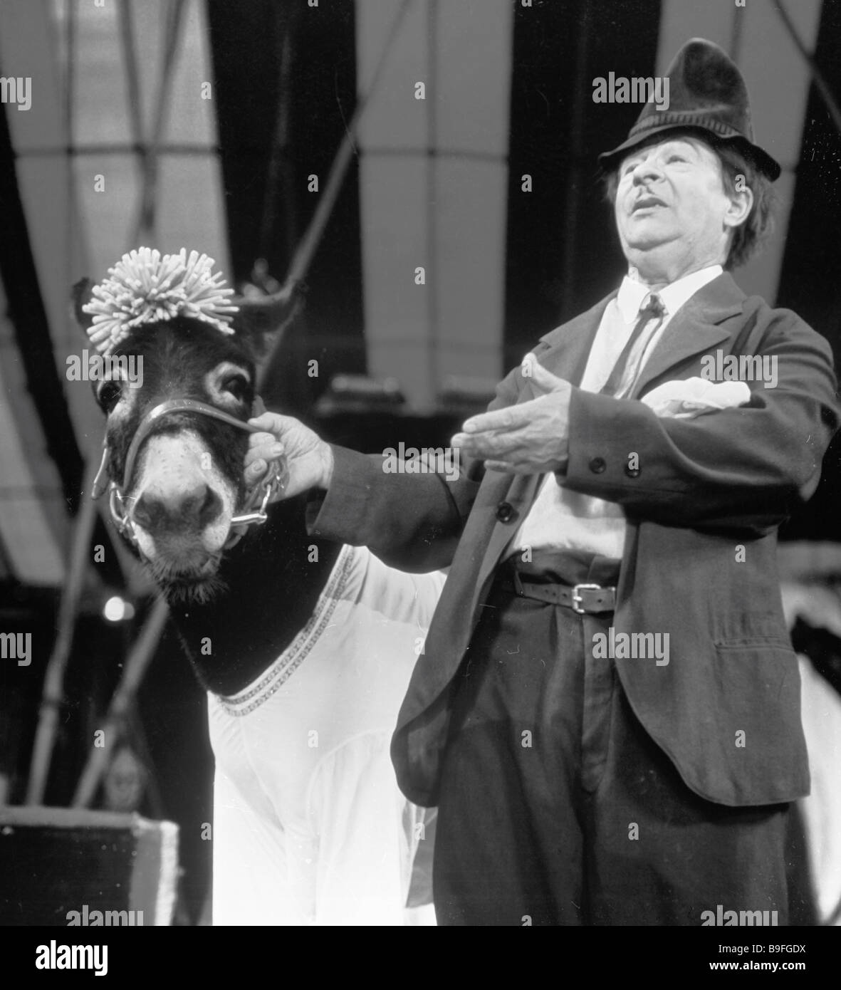 Clown Karandash Pencil alias Mikhail Rumyantsev on the arena of Moscow ...