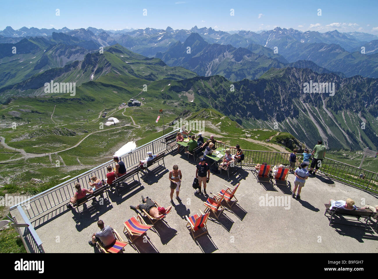 Germany Oberallgäu Oberstdorf Nebelhorn crest-station tourists 2224m ...