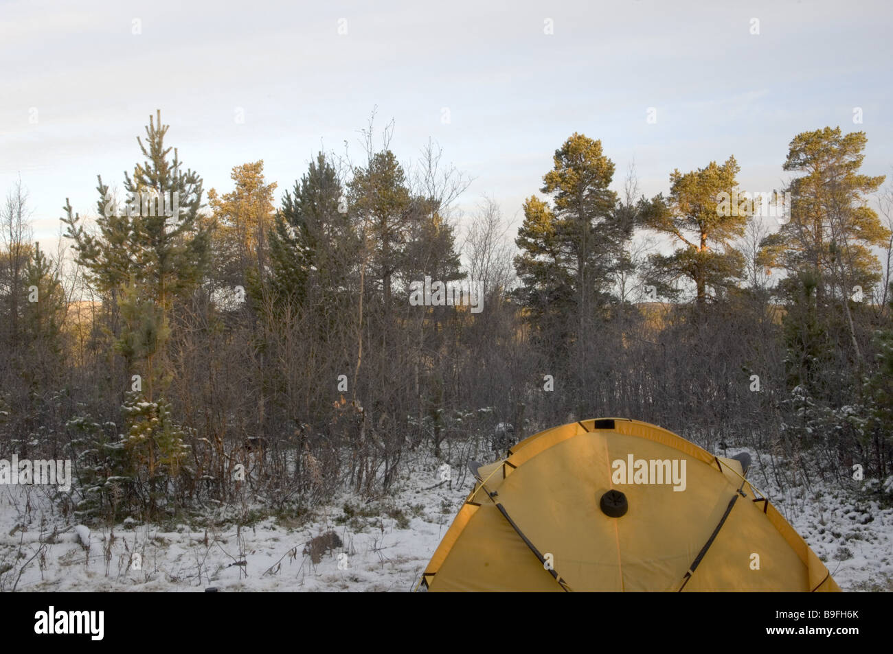Tent landscape winter Stock Photo - Alamy