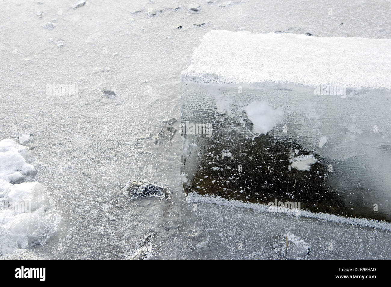 lake froze ice-block winter Stock Photo - Alamy