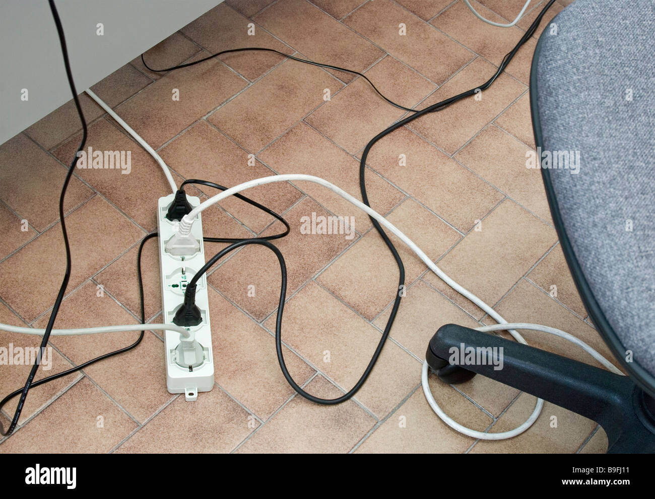 office floor and cables Stock Photo - Alamy