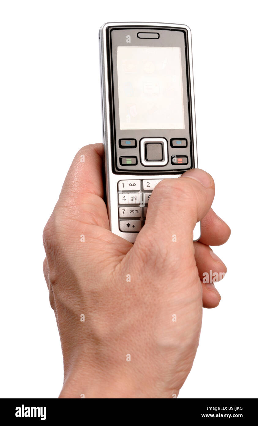 Hand holding phone cut out hi-res stock photography and images - Alamy