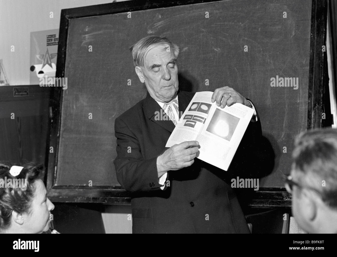 Academician Pyotr Kapitsa reporting on his new scientific discovery at ...