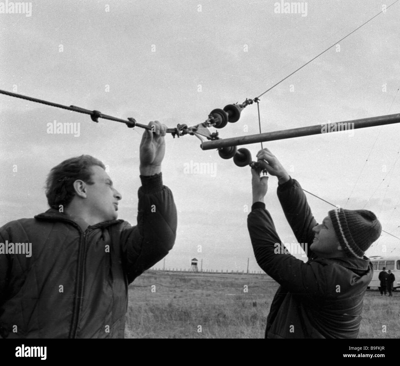 Scientists from the German Democratic Republic check observation ...