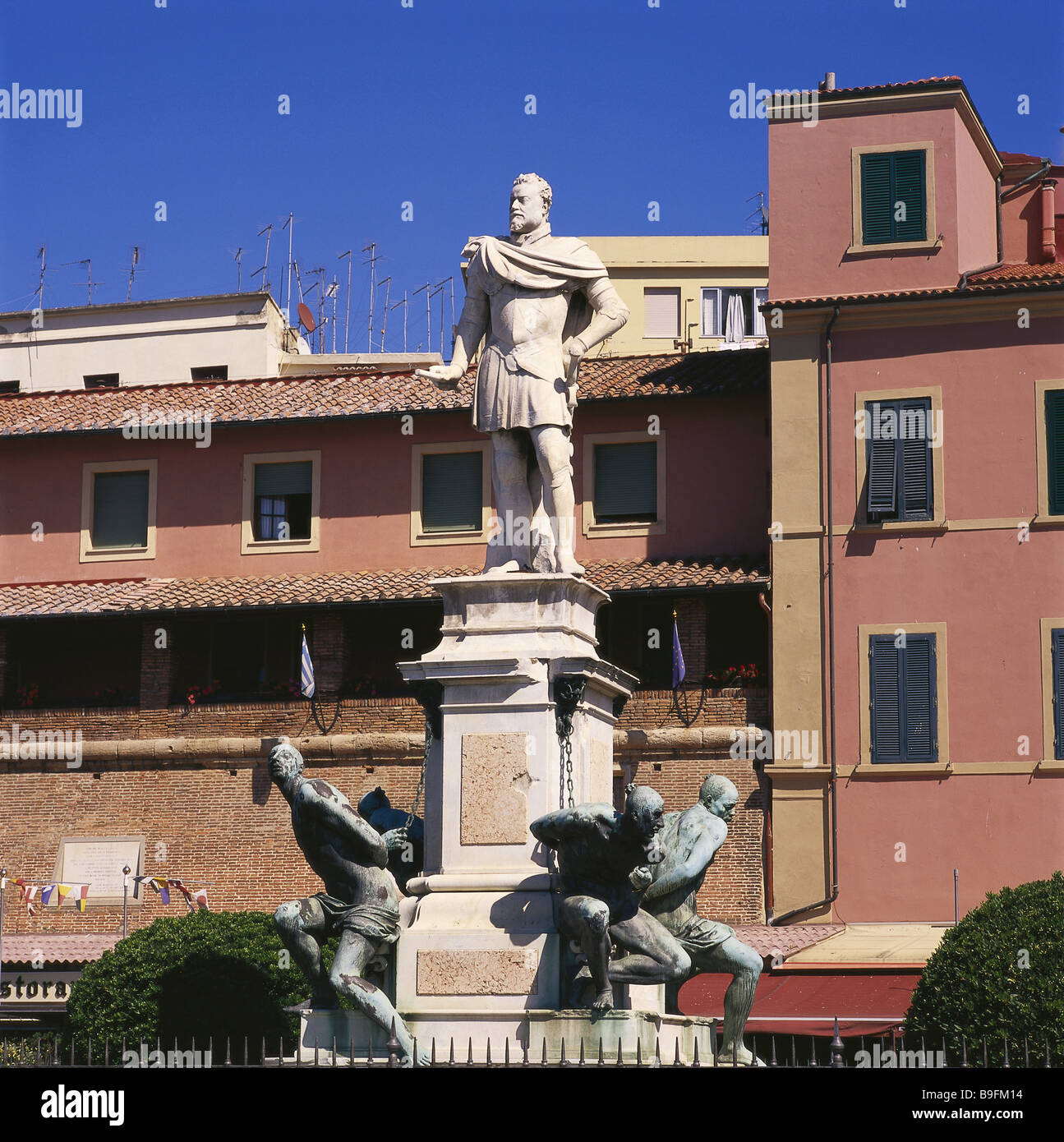 Italy Tuscany Livorno piazza Micheli "Monumento ai quattro Mori" caught ...