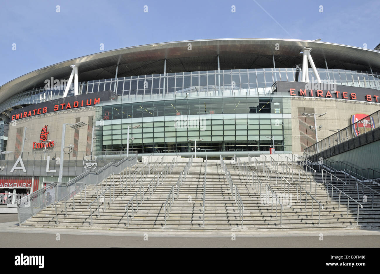 Empty steps Arsenal's Emirates Stadium Holloway Islington London ...