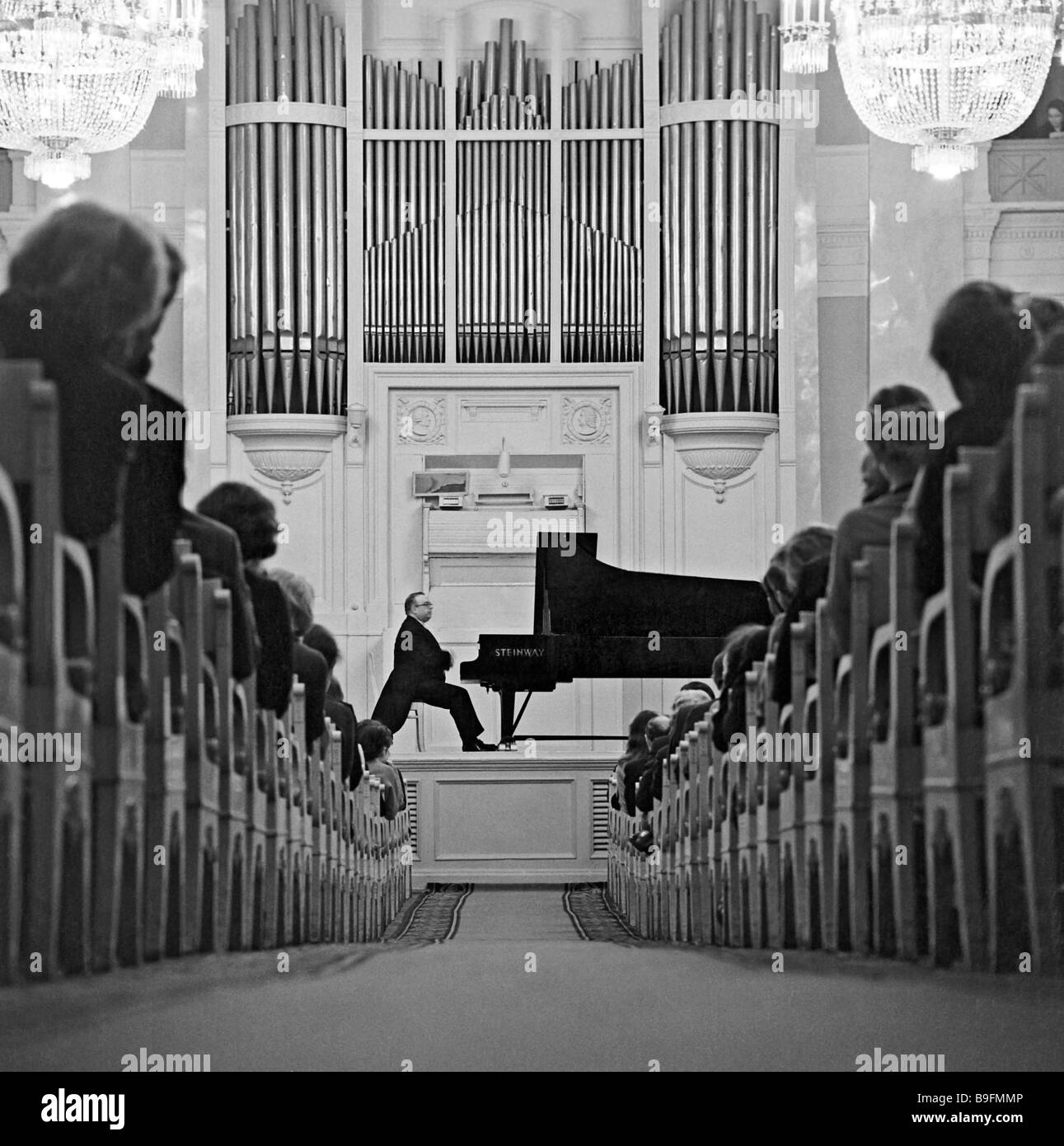 Lev Oborin playing in the Moscow Tchaikovsky State Conservatory Stock ...