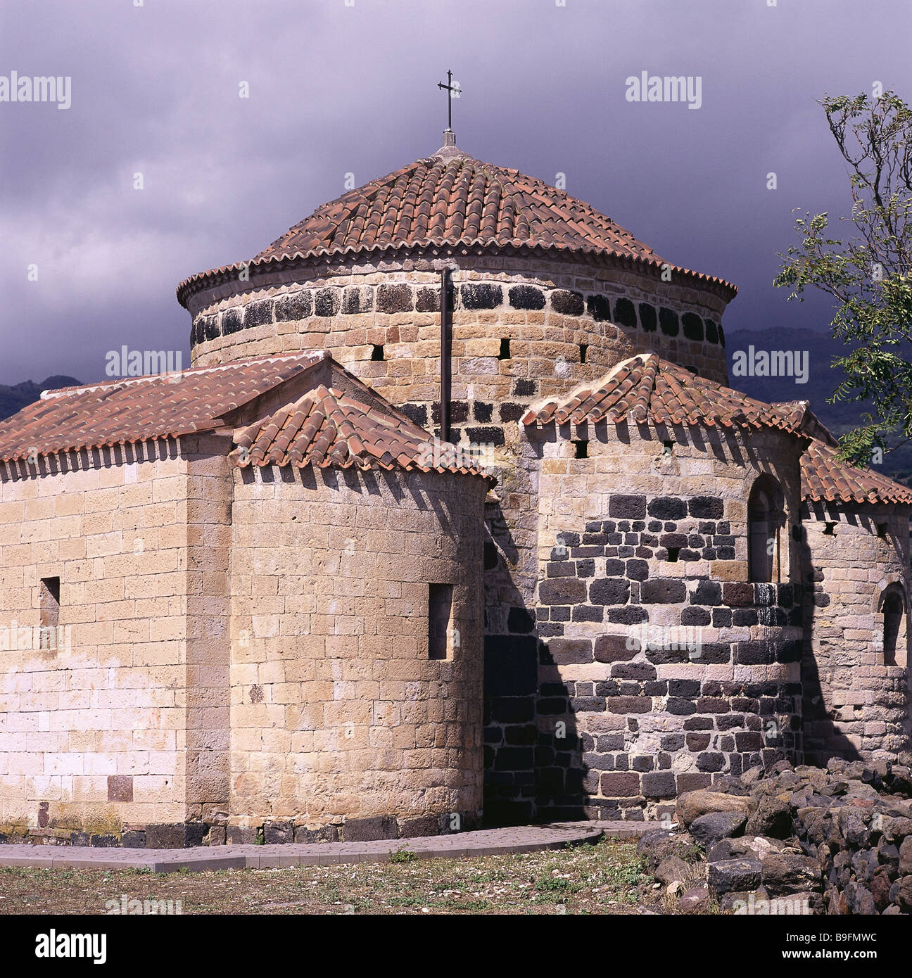 Italy Sardinia Silanus Chiesa di Santa Sabina island construction ...