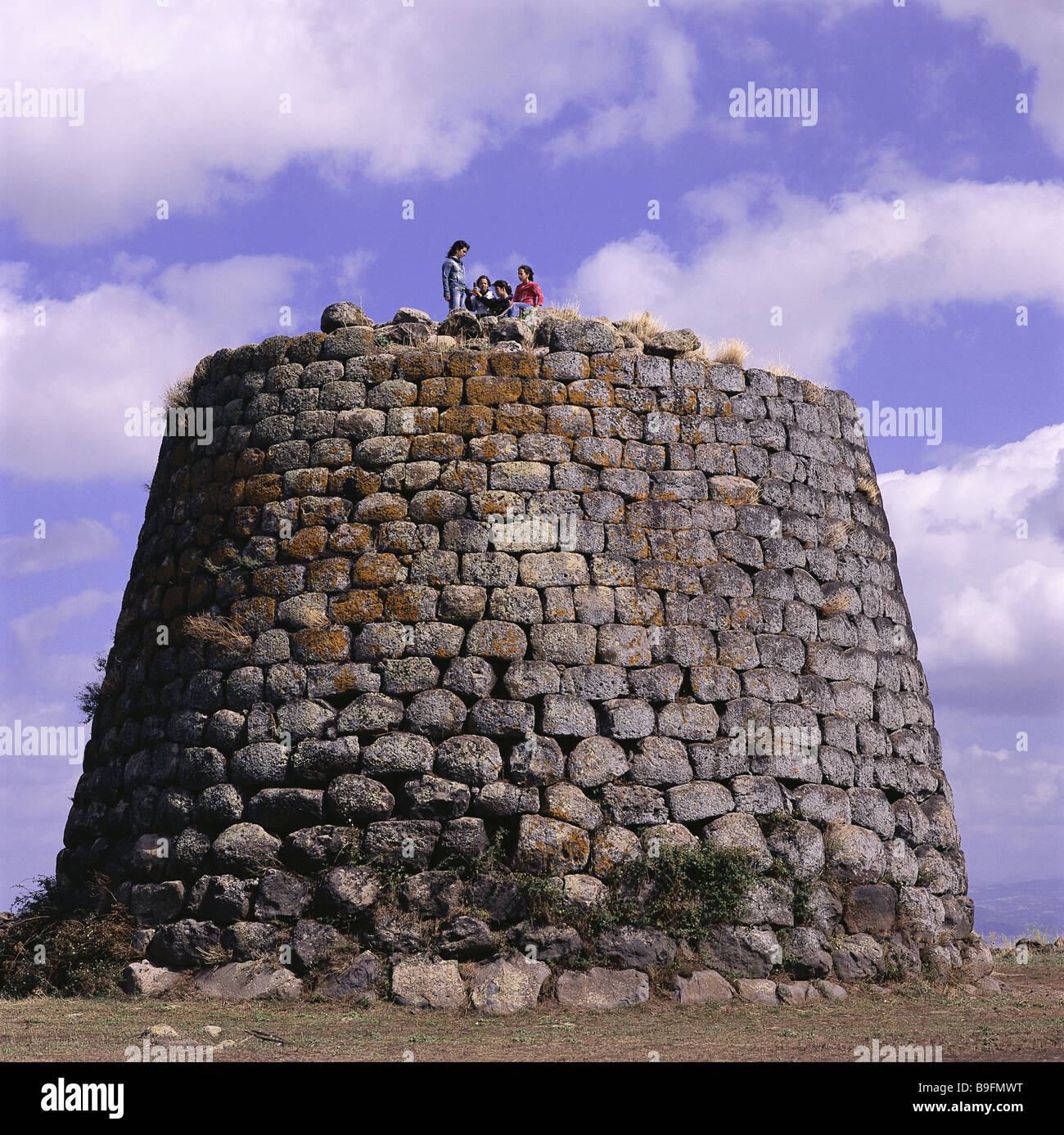 Italy Sardinia Silanus tower Nuraghe Santa Sabina visitors island ...