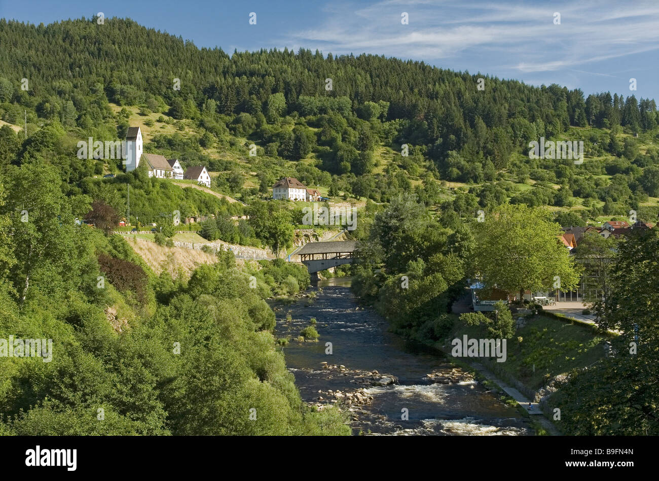 Germany Black forest Murgtal Forbach locality perspective Murg summer ...