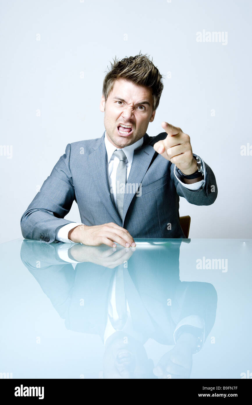 businessman young angrily gesture shows portrait series people man men ...