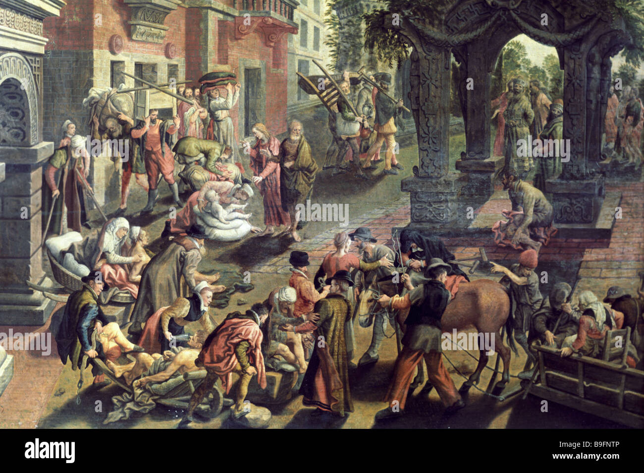 Painting Apostles Peter and John Healing the Sick by the Dutch Stock ...