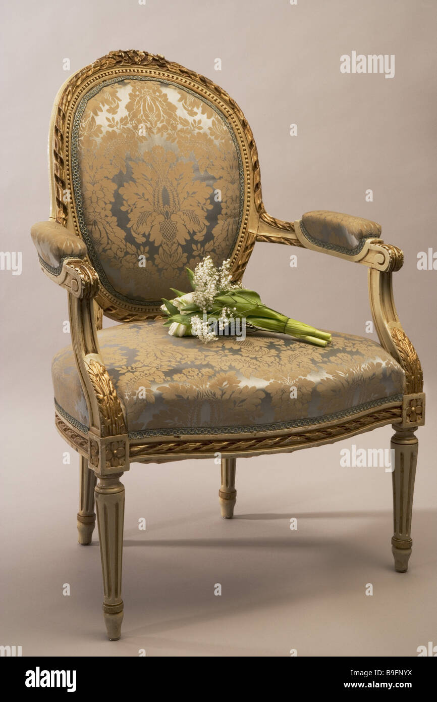 Chair chairs flower-bouquet piece of furniture furniture antiques Louis ...