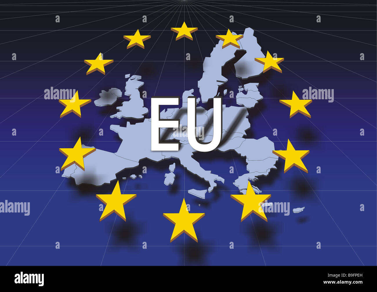 Computer-graphics map EC-countries stroke EC EC-stars graphics European ...
