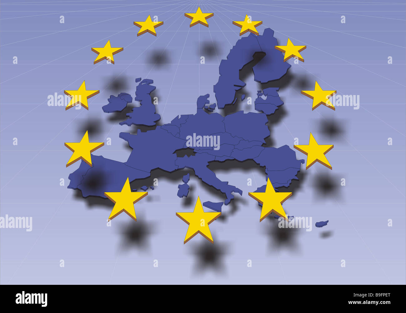 Computer-graphics map EC-countries EC-stars graphics European union ...