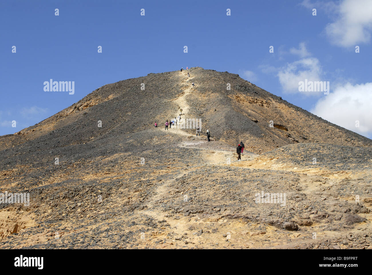 Egypt black desert mountain path tourists Africa mountain-desert ...