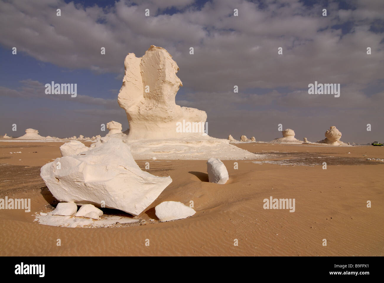 Egypt Libyan desert rock-formations clouded sky Africa desert-landscape ...