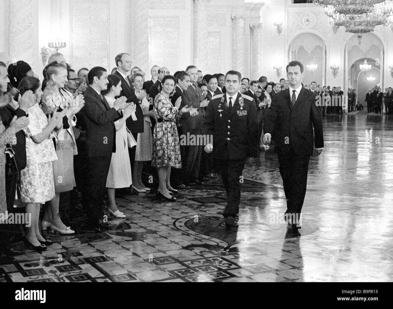 A Kremlin reception in honor of Soviet cosmonauts Andriyan Nikolayev ...