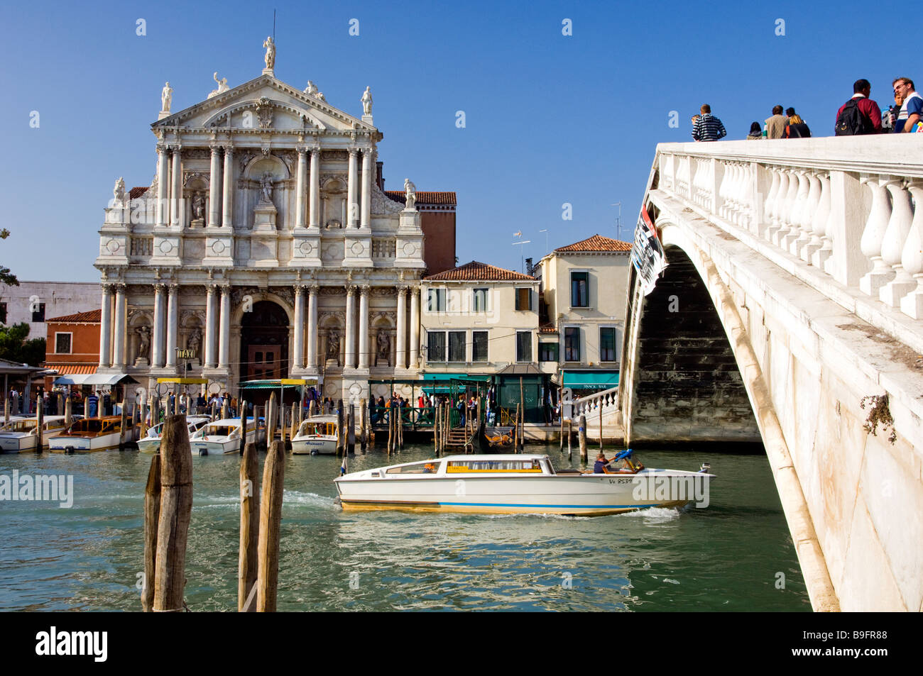 The Grand Canal of Venice Italy with Venetian architecture boats and ...