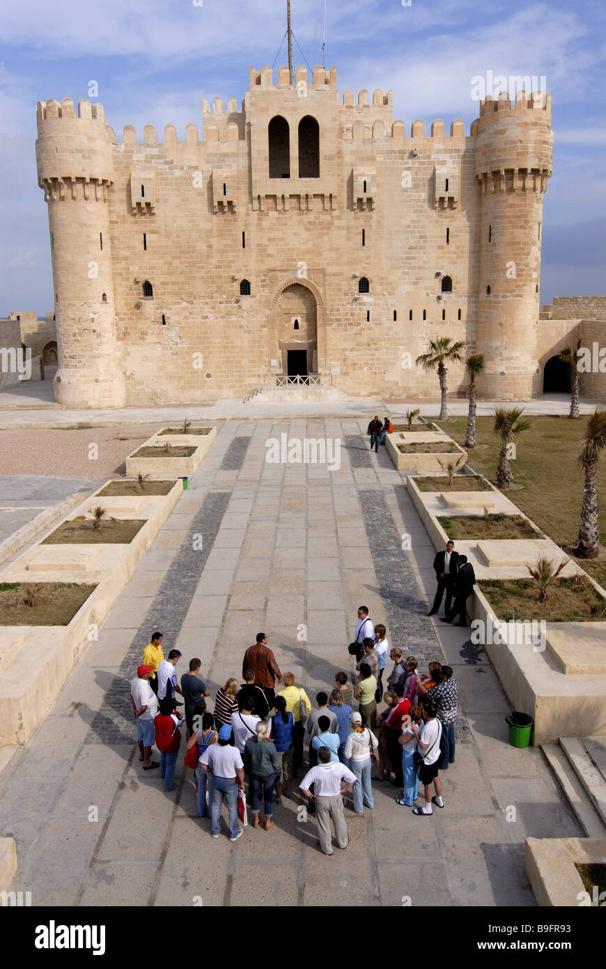 Egypt Alexandria sultan-fortress fort Kaitbai tourist-group Africa port ...