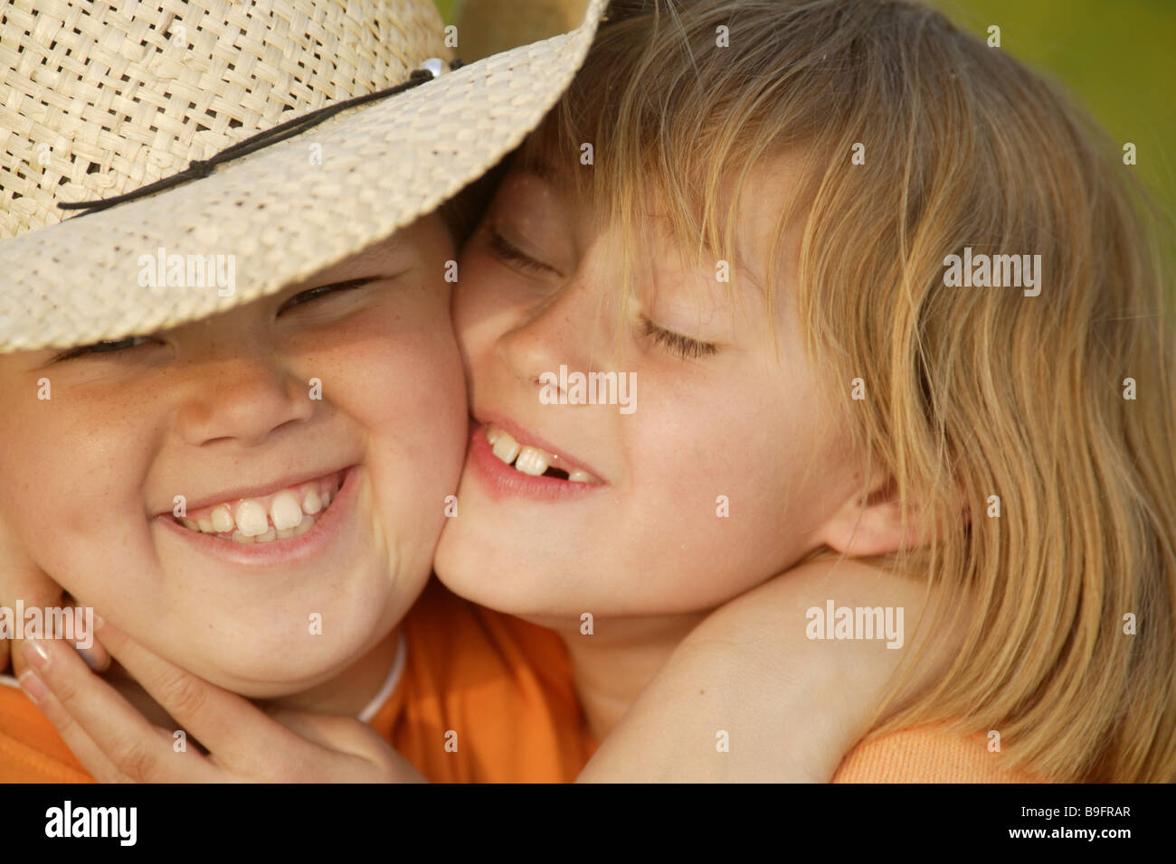 girl embrace affection portrait people broached children friends blond ...