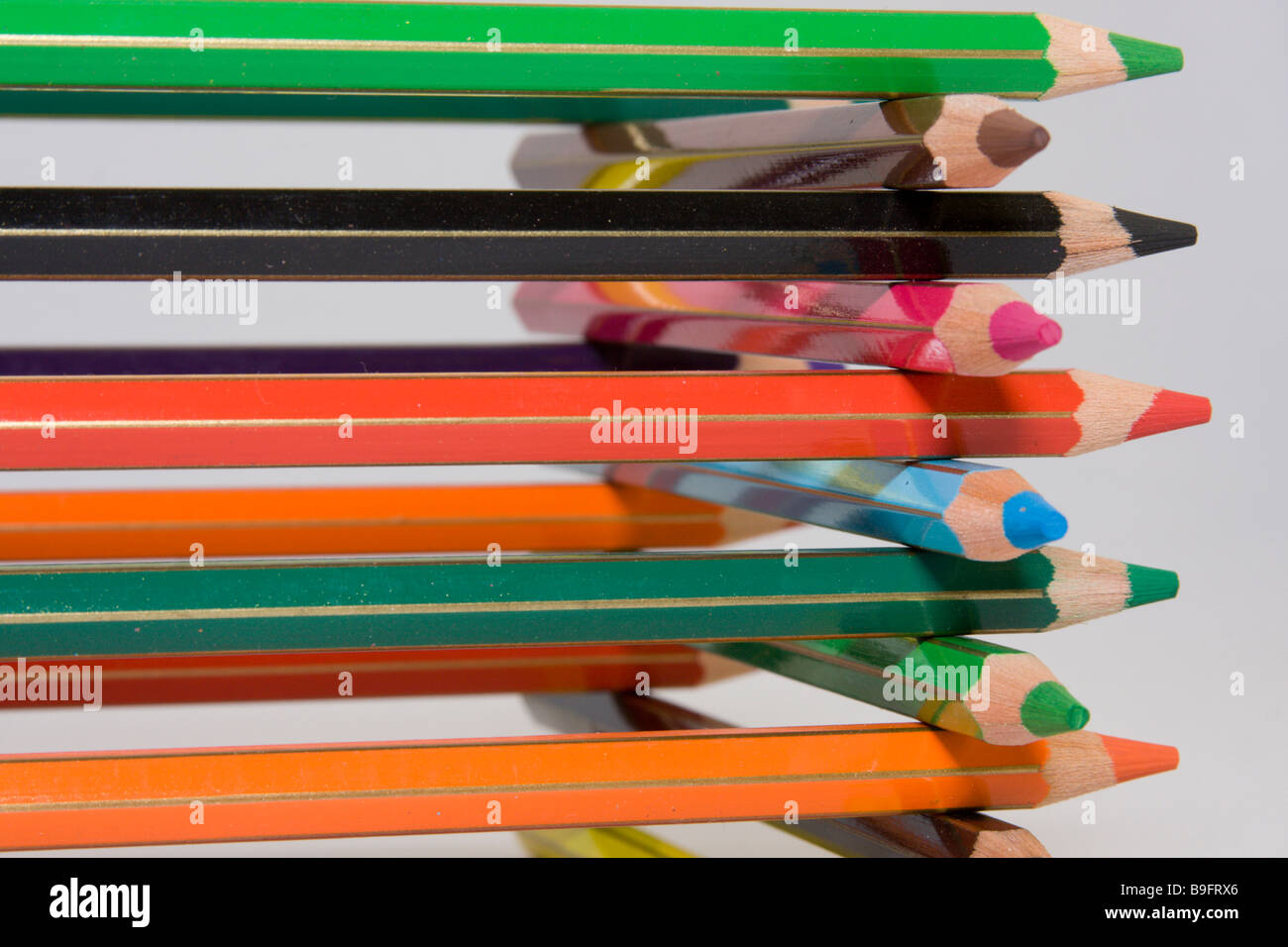 Color pencils sorted on each other Stock Photo - Alamy