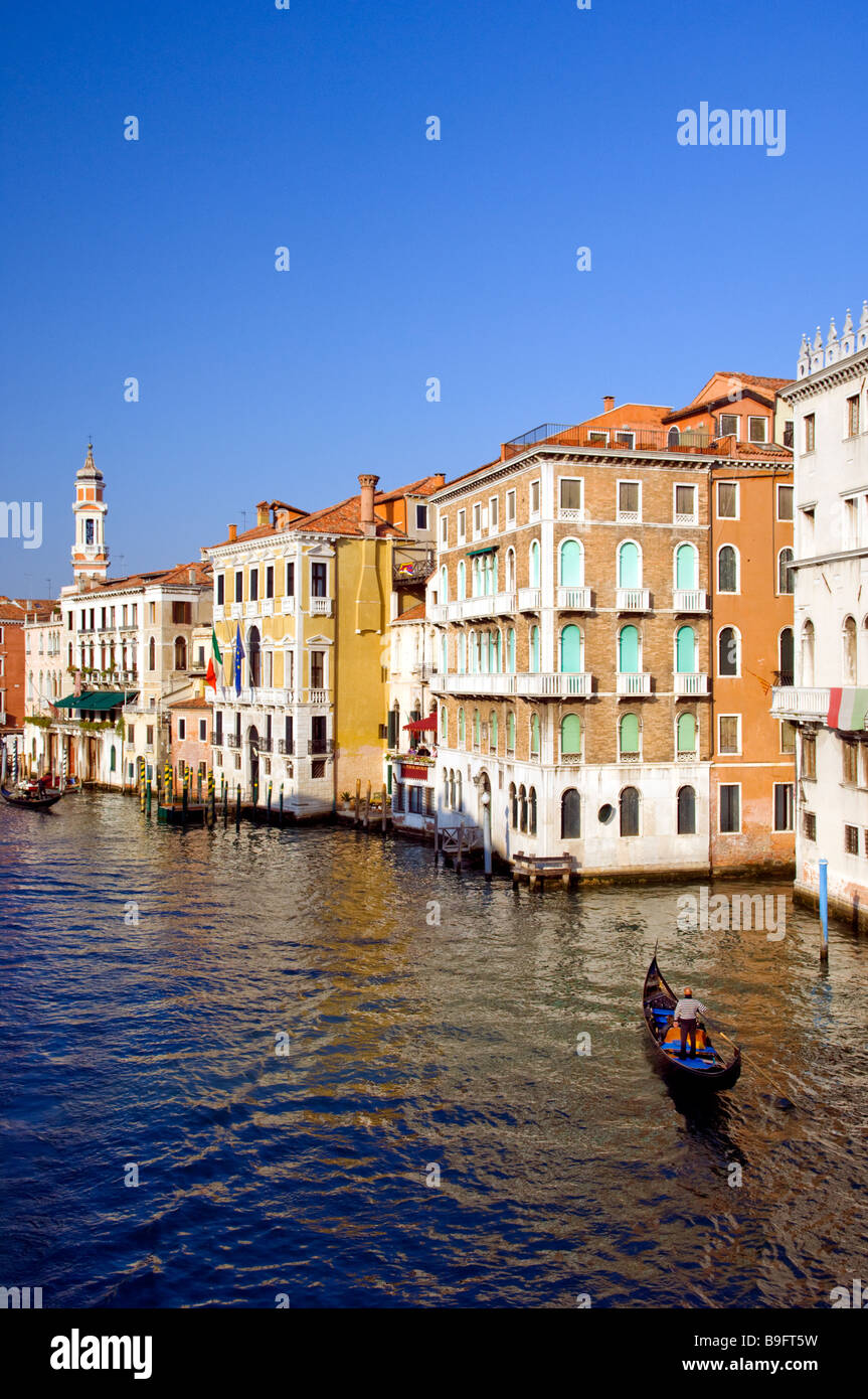 The Grand Canal of Venice Italy with Venetian architecture boats and ...