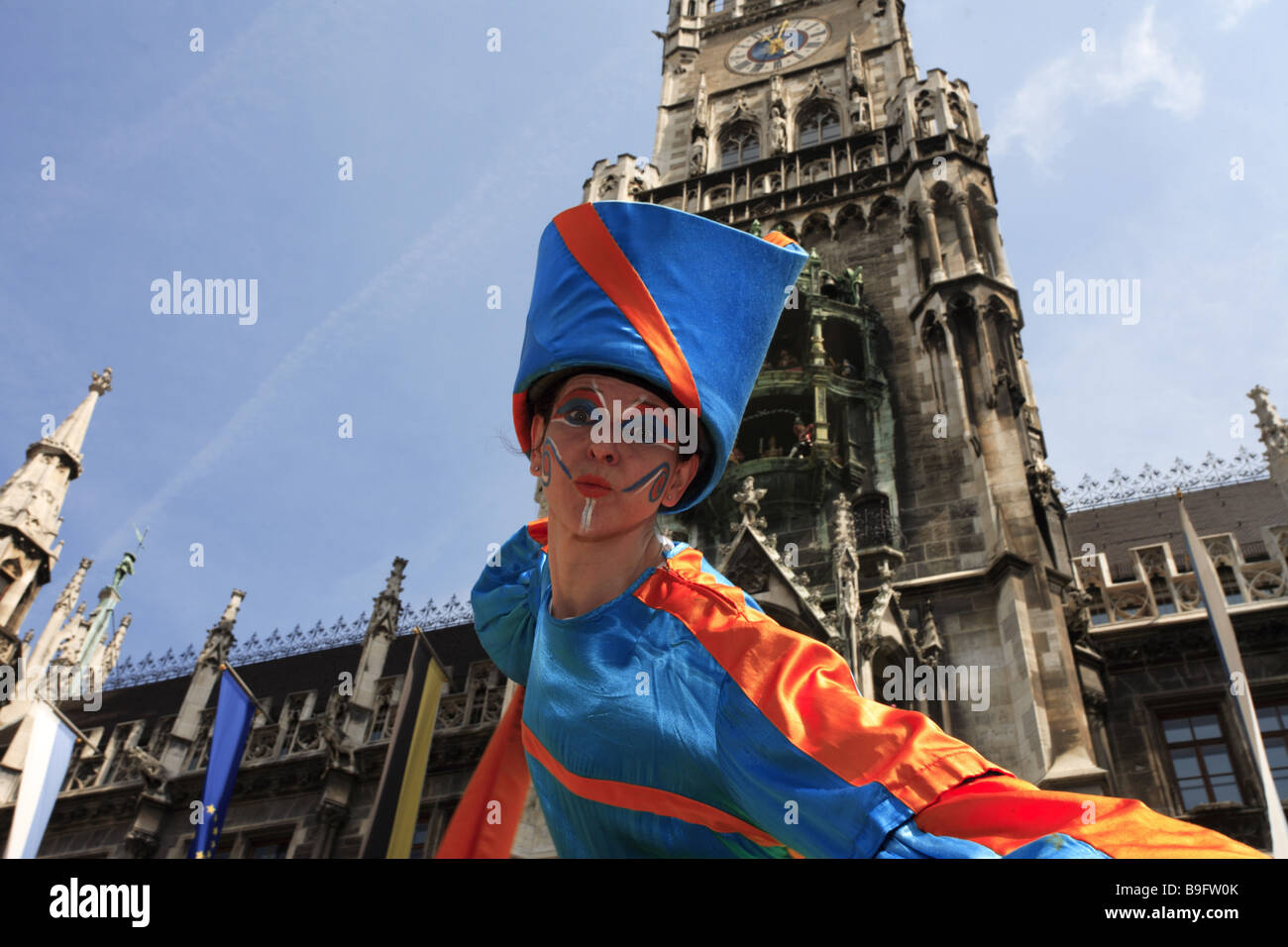Germany Bavaria Munich city-foundation-party stilt-runners woman ...