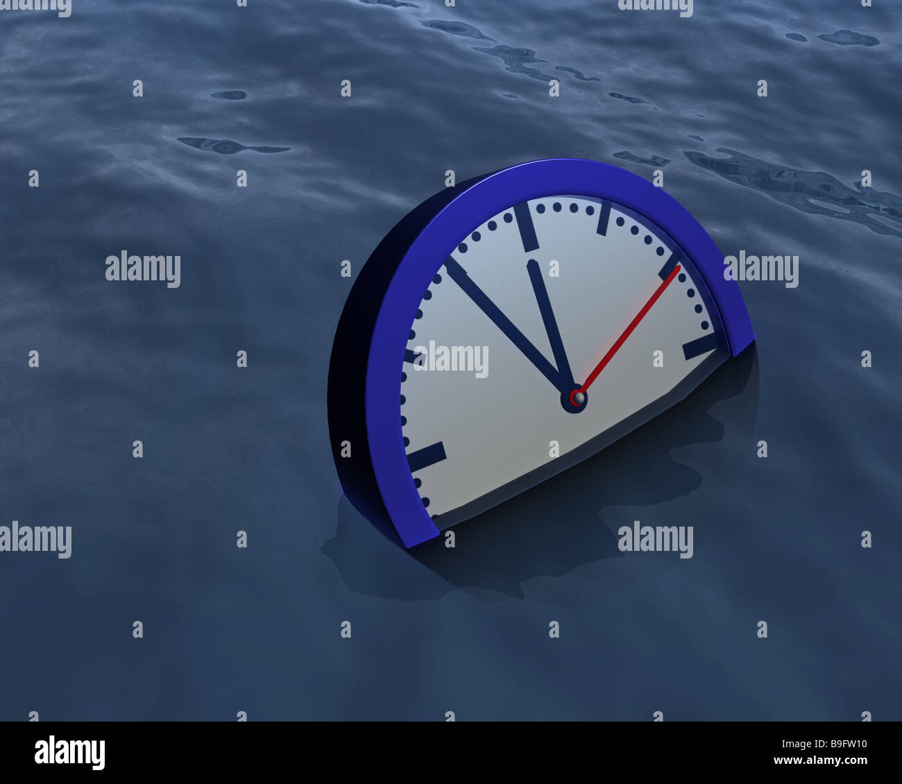 Clock water-flood 'five before twelve" symbol climate-changes computer ...