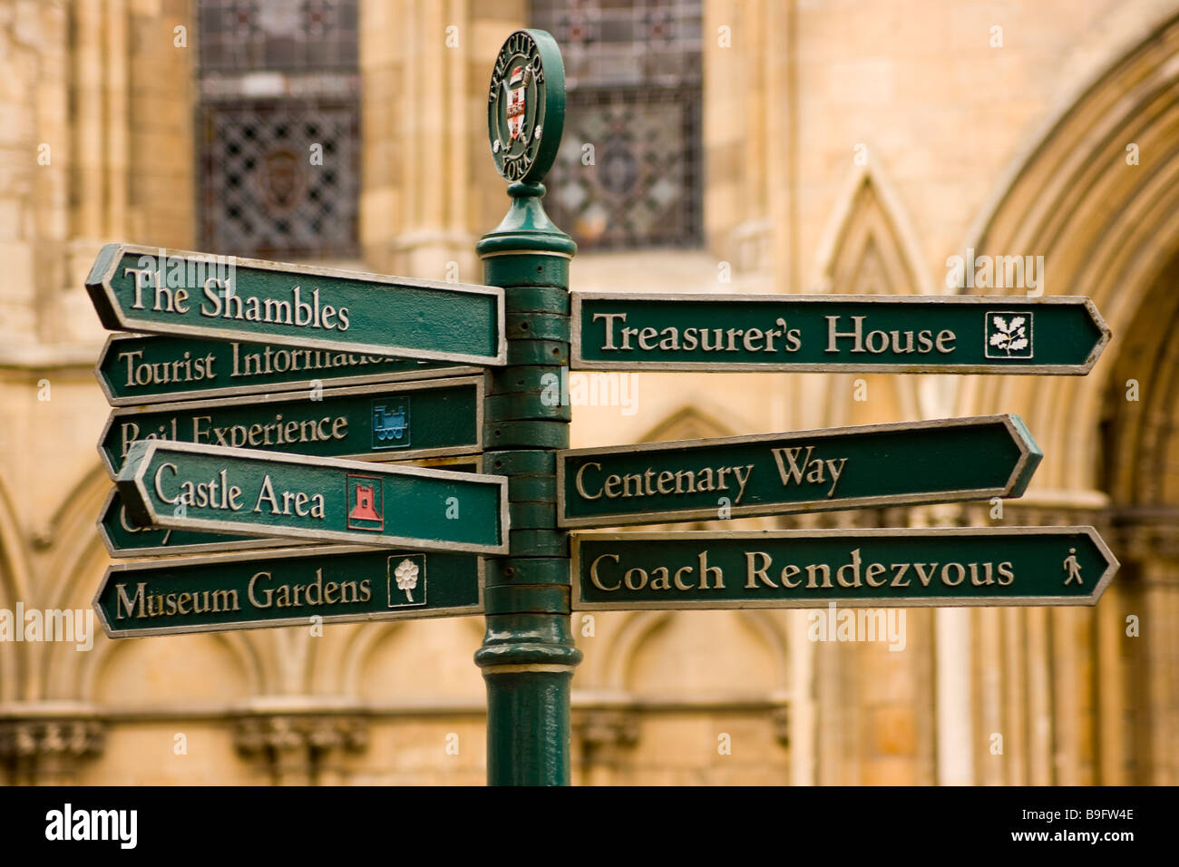 Signpost outside York Minster, York, U.K Stock Photo - Alamy