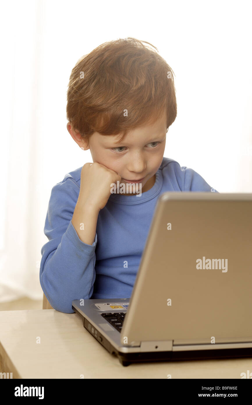 boy Notebook thoughtfully portrait series people child red haired ...