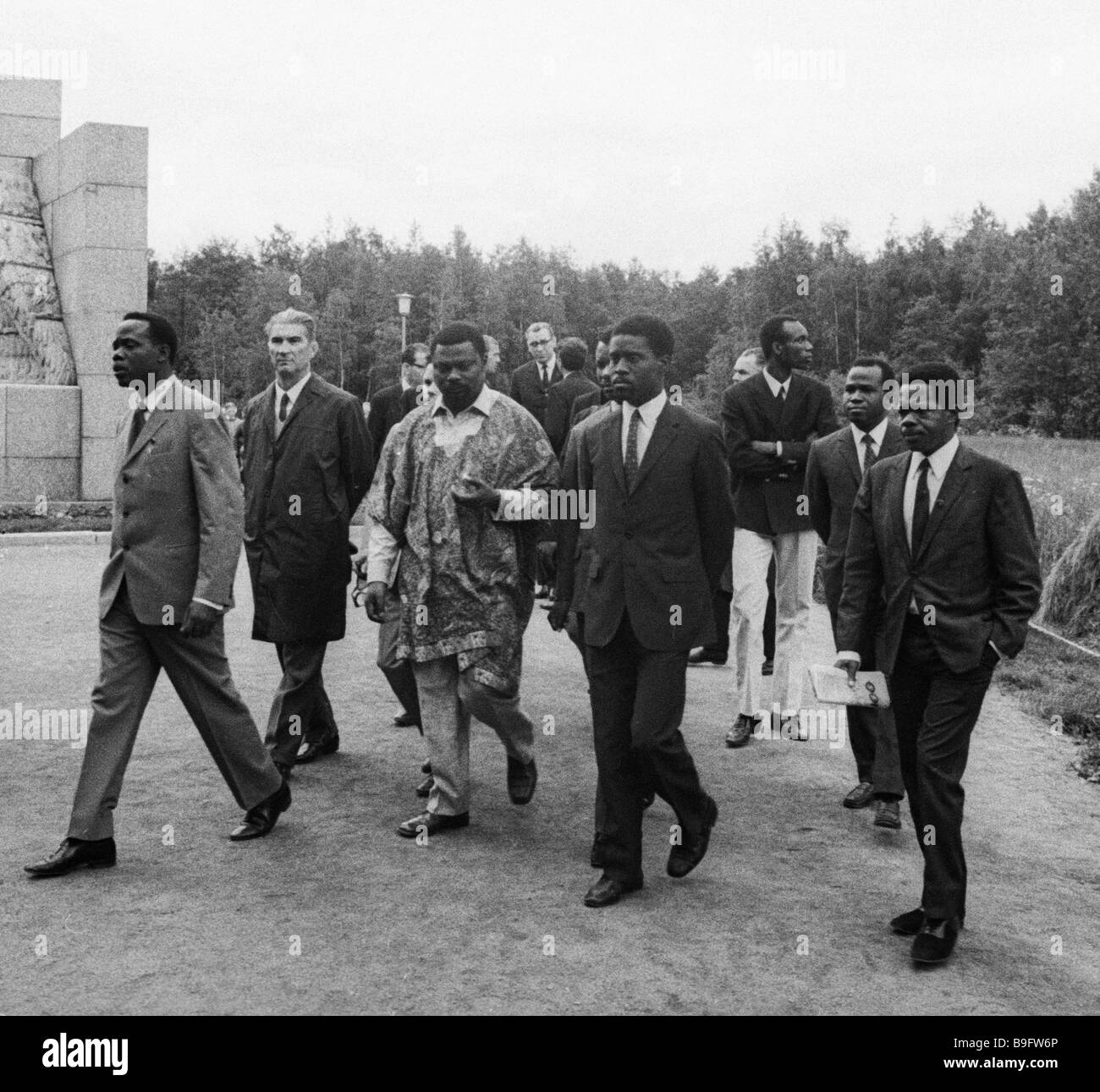 A Congo delegation visiting the place where Valdimir Lenin hid Razliv ...