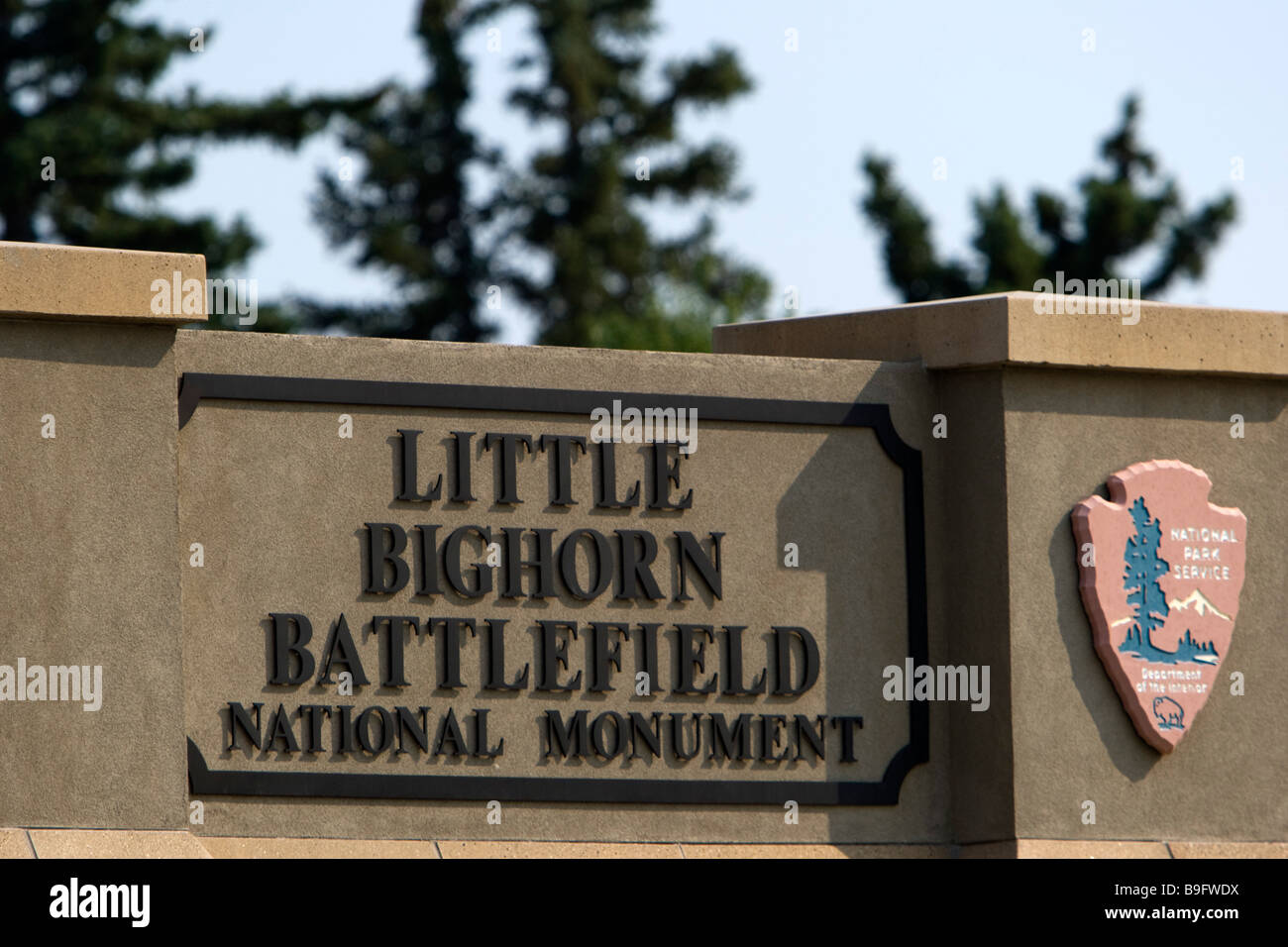 Entrance gate Little Bighorn Battlefield Montana USA Stock Photo - Alamy