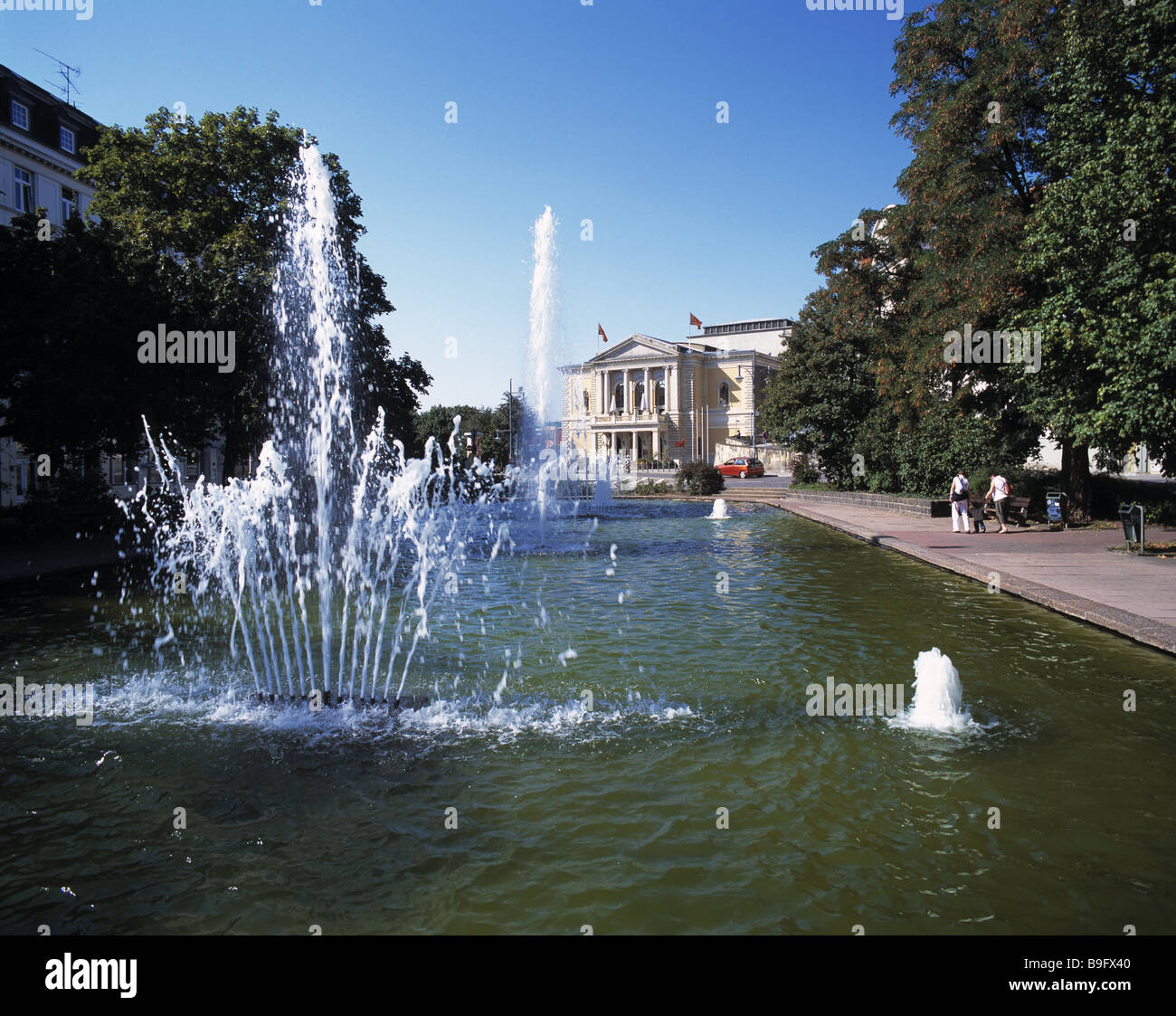 Germany Saxony-Anhalt hall at the Saale opera-house well system Joliot ...