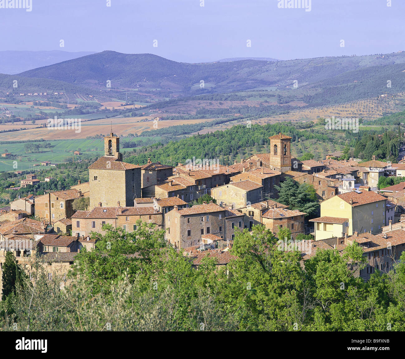 Italy Umbria Panicale locality perspective wine-region place houses ...