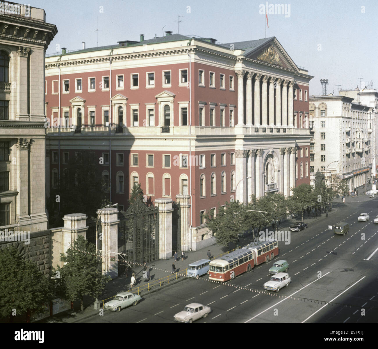 Building of the Mossoviet (Moscow City Council) on Tverskaya Street in ...